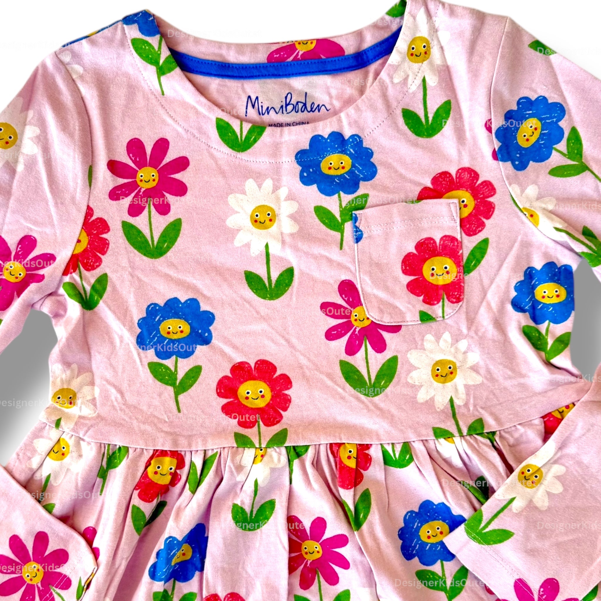 Mini Boden Girls Jersey Dress with Smiley Flowers – Winsome Pink ...